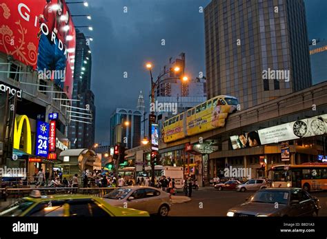 Bukit Bintang Plaza At Night Monorail Kuala Lumpur Malaysia Stock Photo