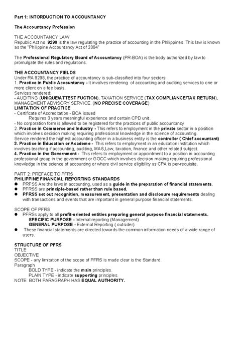 Intorduction To Accountancy Summary With Detailed Information Inclueded