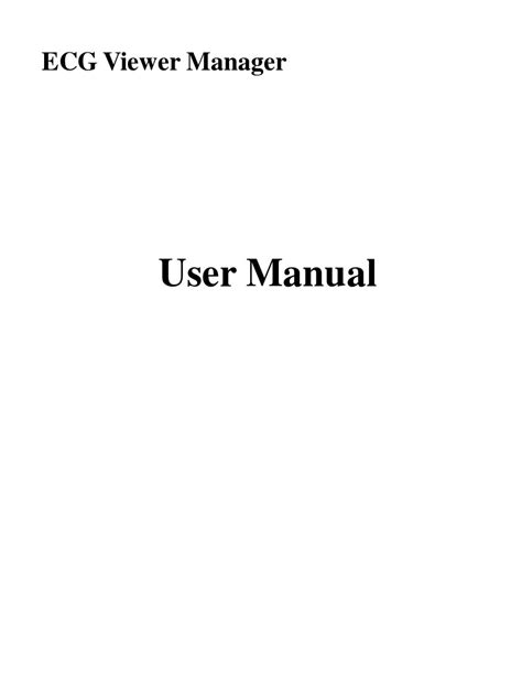 Ecg Viewer User Manual Pdf Installation Computer Programs