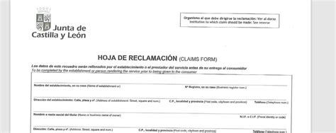 Hoja De Reclamaciones Valladolid Abogado Reclamaciones