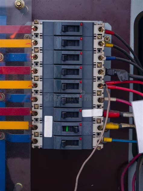 Electrical Panel At A Assembly Line Factory Controls And Switches Stock Image Image Of