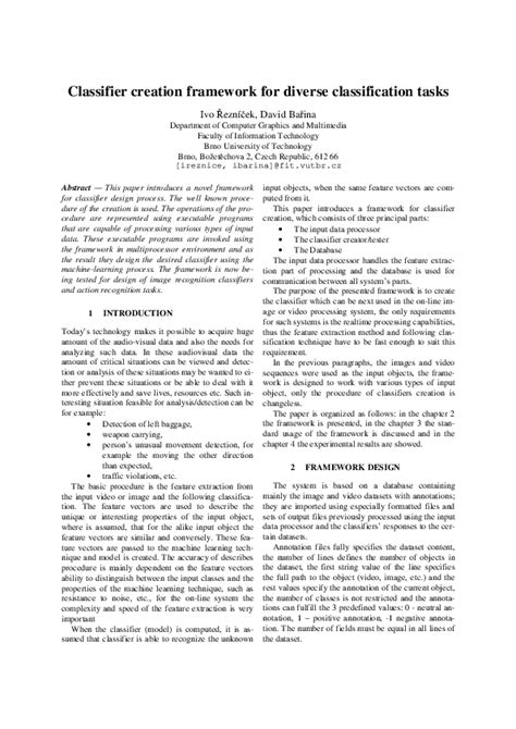 pdf classifier creation framework for diverse classification tasks