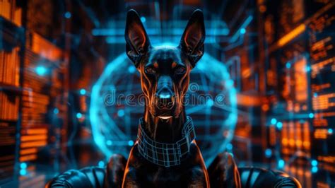 Dressed As A Handsome Doberman Dog Posing As A Gangster Wearing A