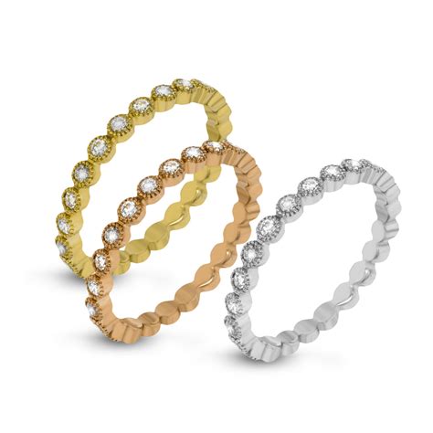 14k Yellow Gold 40ct Diamond Stackable Ring Nespoli Jewelers