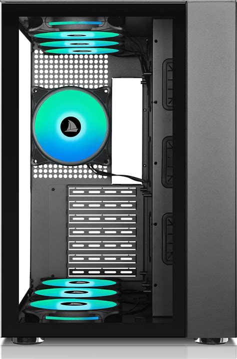 Buy Amanson Pc Case Atx Mid Tower Case Tempered Glass Gaming Computer Case Without Argb Fan