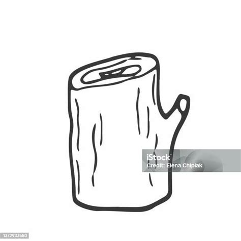 나무 로그 트렁크 목재 요소 벡터 낙서 다진 나무 줄기 윤곽선 장작 보드 나무 질감이있는 두 개의 로그 라인 아트 나무의 년