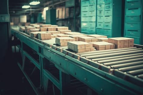 Premium Photo Cardboard Boxes On Conveyor Belt In Factory