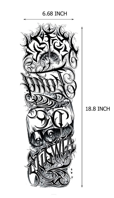 Buy Kotbs 6 Sheets Large Tribal Totem Temporary Tattoo Sleeves For Men