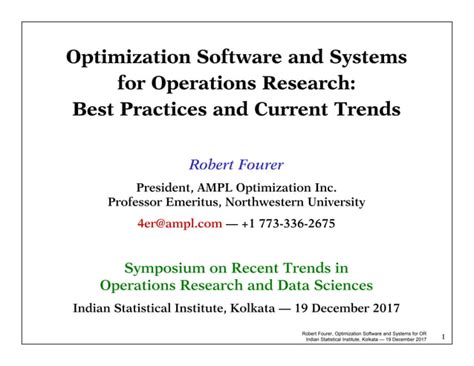 Optimization Software And Systems For Operations Research Best