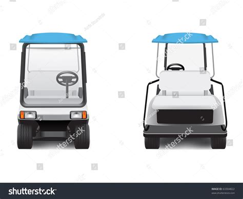 Golf Cart Front And Rear Views Stock Vector Illustration 63304822