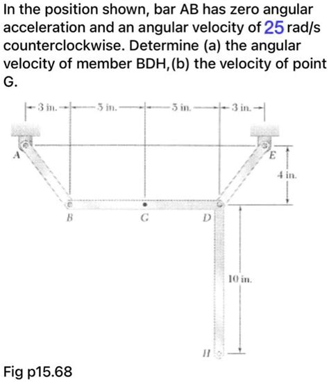 Solved In The Position Shown Bar Ab Has Zero Angular Acceleration And An Angular Velocity Of
