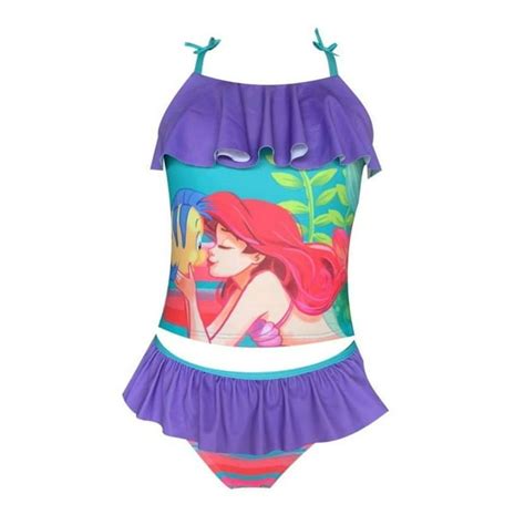 Traje De Baño Princesas Talla 8 Tankini Dos Piezas La Sirenita