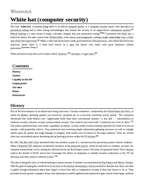 white hat computer security pdf white hat computer security
