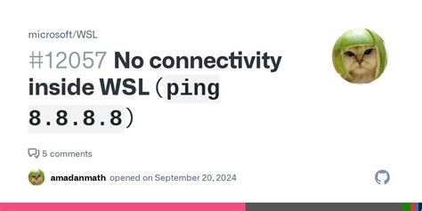 No Connectivity Inside Wsl `ping 8888` · Issue 12057 · Microsoftwsl · Github