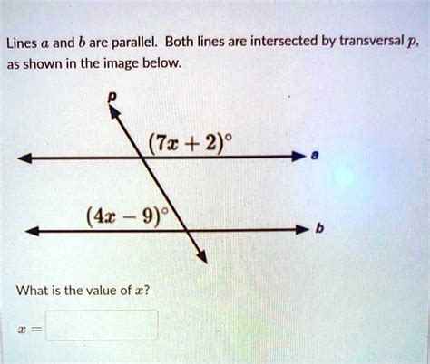 solved lines a and b are parallel both lines are intersected by