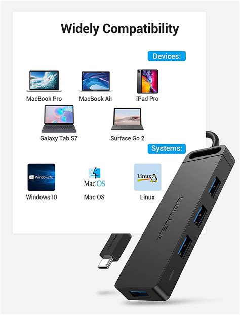 Vention Hub Usb C To 4 Port Usb 30 Deskcom Informatique And Bureautique