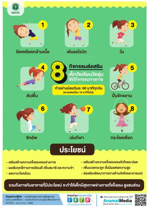 8 กิจกรรมส่งเสริม เด็กวัยเรียนวัยรุ่นให้มีกิจกรรมทางกาย อนามัยมีเดีย