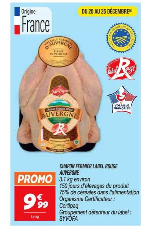 Promo Chapon Fermier Label Rouge Auvergne Chez Netto ICatalogue Fr