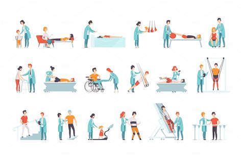 Flat Vector Set Of People On Healthcare Illustrations ~ Creative Market