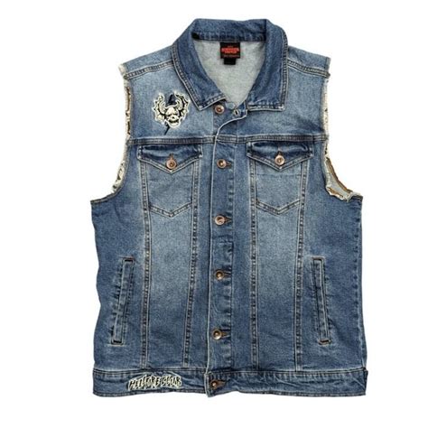 Vintage Stranger Things Denim Vest Eddie Munson Hellfire Club Blue