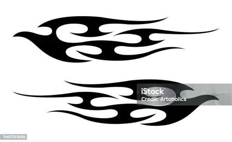 벡터 경주 용 자동차 스티커 부족 화재 불꽃 오토바이 데칼 자동차 문신 그래픽 가연성에 대한 스톡 벡터 아트 및 기타 이미지 가연성 교통수단 데칼 Istock