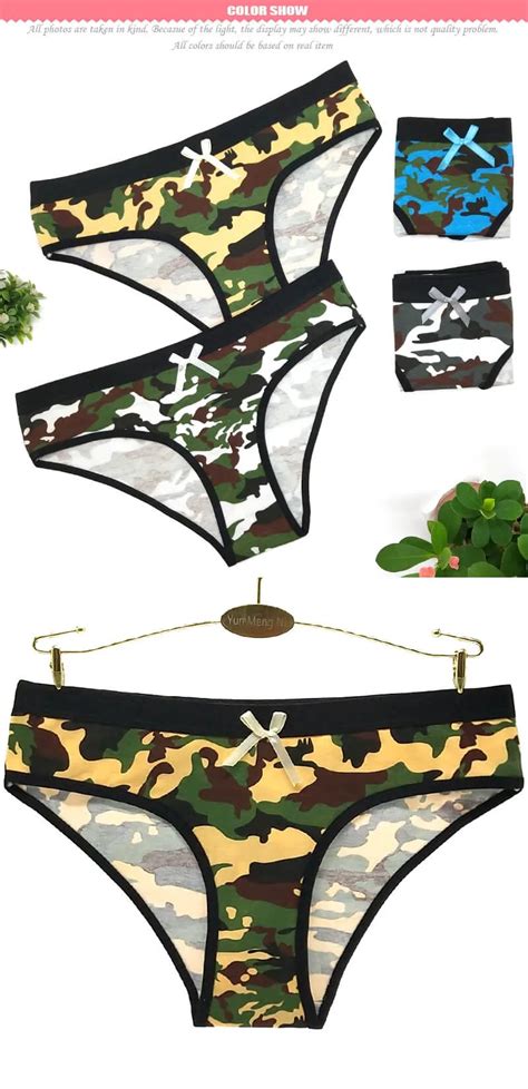 Wholesale Women Camouflage Print Cotton Panties Ladies Underwear Ladies