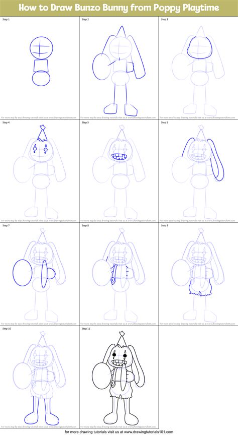 How To Draw Bunzo Bunny From Poppy Playtime Poppy Playtime Step By