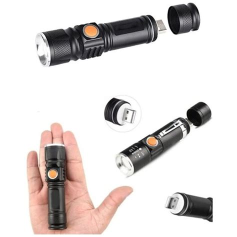 Фонарь светодиодный фонарь аккумуляторный фонарик ручной с Usb зарядкой черный недорогой