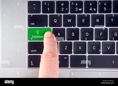 Working On The Laptop Work On The Notebook Women Or Man Finger Click Caps Lock Button On