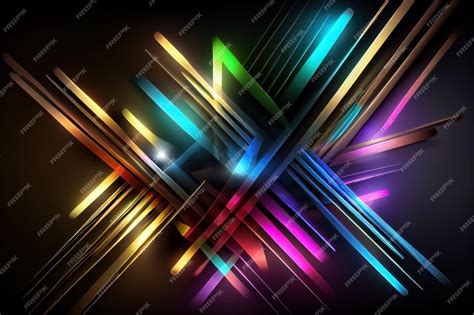Premium Photo Geometric Multicolored Intersecting Lines Abstract Digital Technology Background