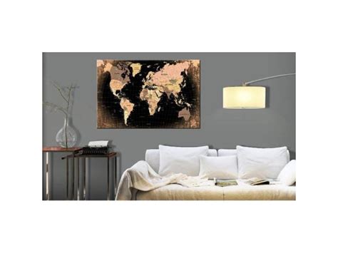 Quadro Di Sughero Con Mappamondo Marrone E Nero Arredalacasa