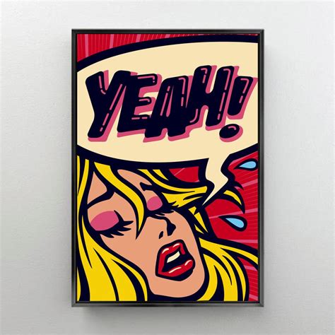 Pop Art Sexy Woman Art Print On Canvas Floating Frame Etsy Uk