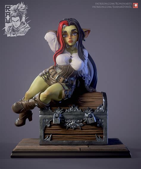 Goblin Girl Angy Pinup Posed 3d Miniature Etsy