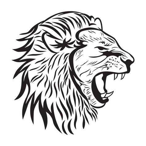Croquis Et Dessin De Tête De Lion Mâle 2071473 Art Vectoriel Chez Vecteezy