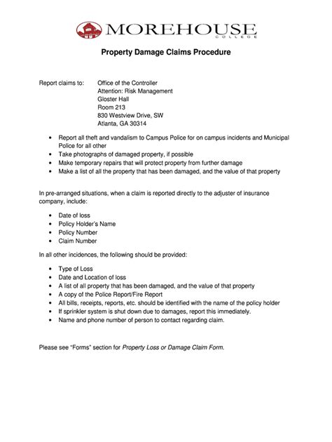 Property Damage Claims Procedure Fill Out And Sign Online Dochub
