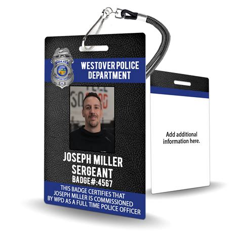 Custom Police Officer Badge Law Enforcement Id Card Badgesmith
