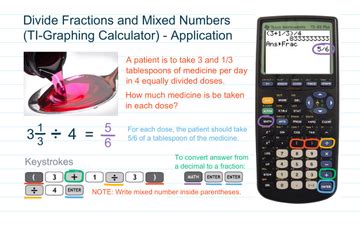 Divide Fractions And Mixed Numbers TI Graphing Calculator Educreations