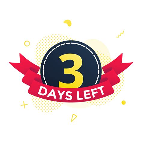 Three Days Left To Go Sale Countdown Ribbon Badge Icon Sign 3537125