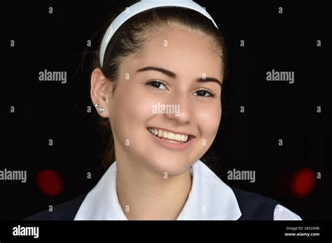 Smiling Cute Colombian Female Stock Photo Alamy