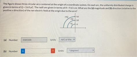 Solved The Figure Shows Three Circular Arcs Centered At The