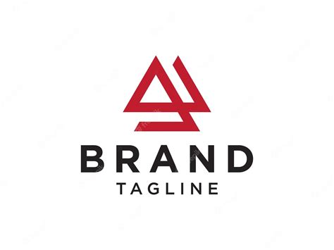 Premium Vector Abstract Red Triangular Letter A Logo Flat Vector