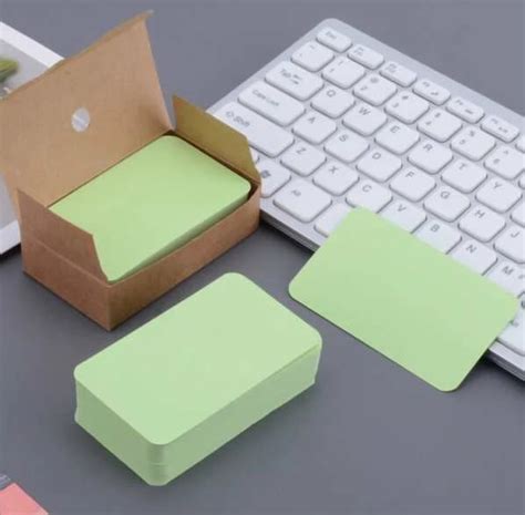 100 Mini Kaartjes In Bewaarboxje Kleine Blanco Kaartjes Groen Bol