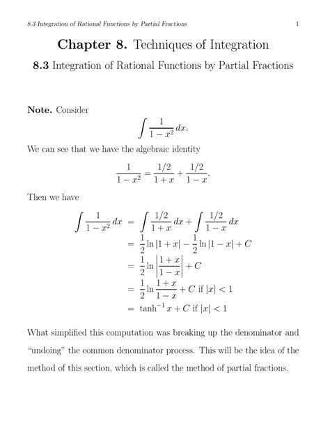 6 Solved Problems On Rational Functions By Partial Fractions Math 4337 Docsity