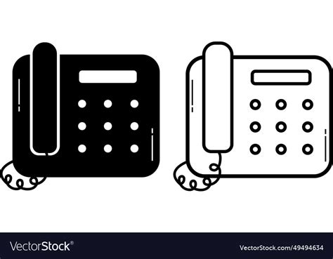Landline Phone Icon Set Flat Or Line Symbol Vector Image