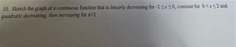 Solved 10 Sketch The Graph Of A Continuous Function That Is