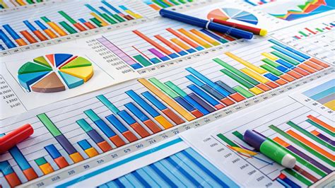 Premium Photo Colorful Data Analysis Charts And Graphs For Business Insights