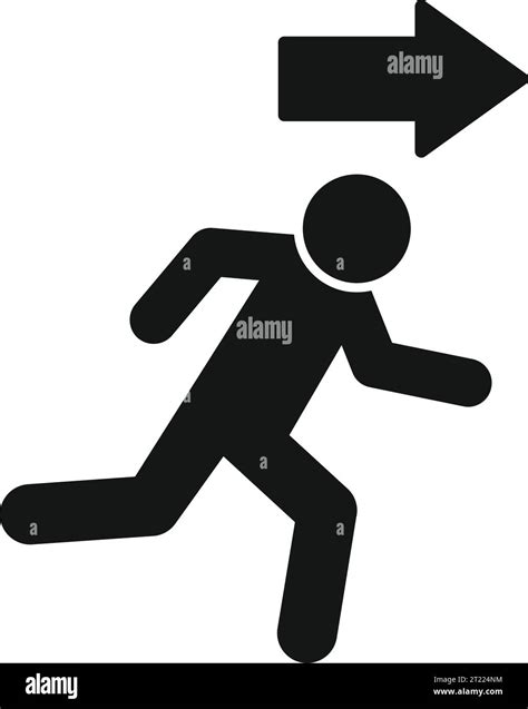 Evacuation Direction Icon Simple Vector Pull Help Alarm People Stock
