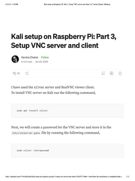 Kali Setup On Raspberry Pi Part 3 Setup Vnc Server And Client By