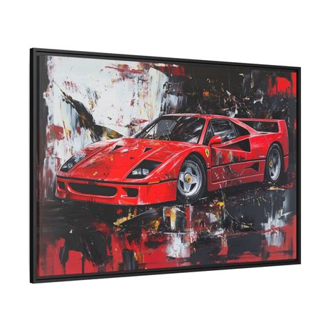 Ferrari F40 Canvas Watercolor Supercar Art Abstract Racing Poster