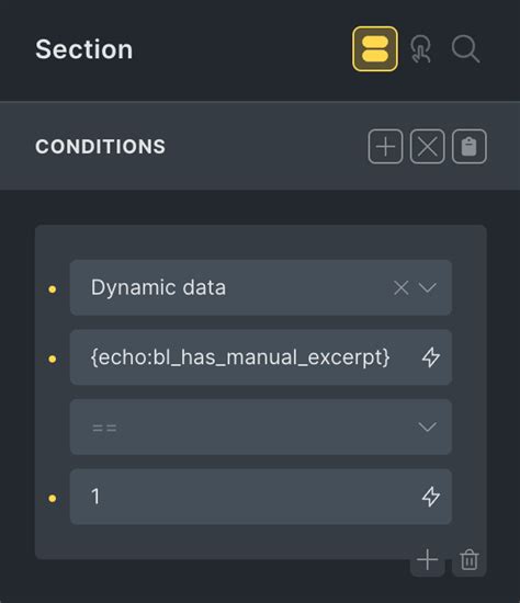 conditional output based on manual excerpt in bricks brickslabs